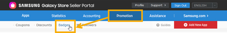 Manage Your Galaxy Store Badges | Samsung Developers
