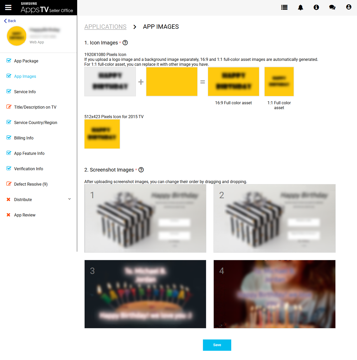 Entering Application Information | Samsung Developer
